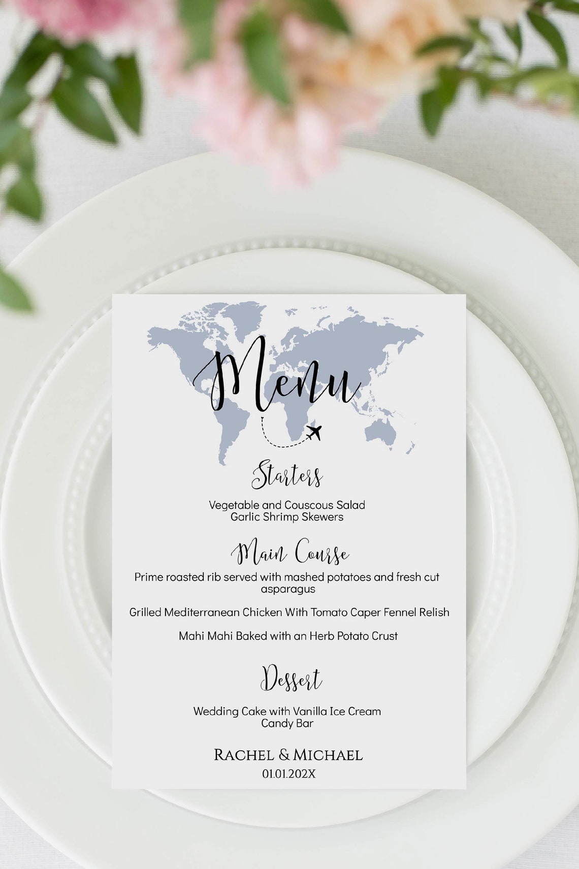 Custom Map Menu Template Editable World Map Menu Template - Etsy