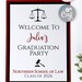 Law School Graduation Welcome Sign Template: Scale of Justice Party ...