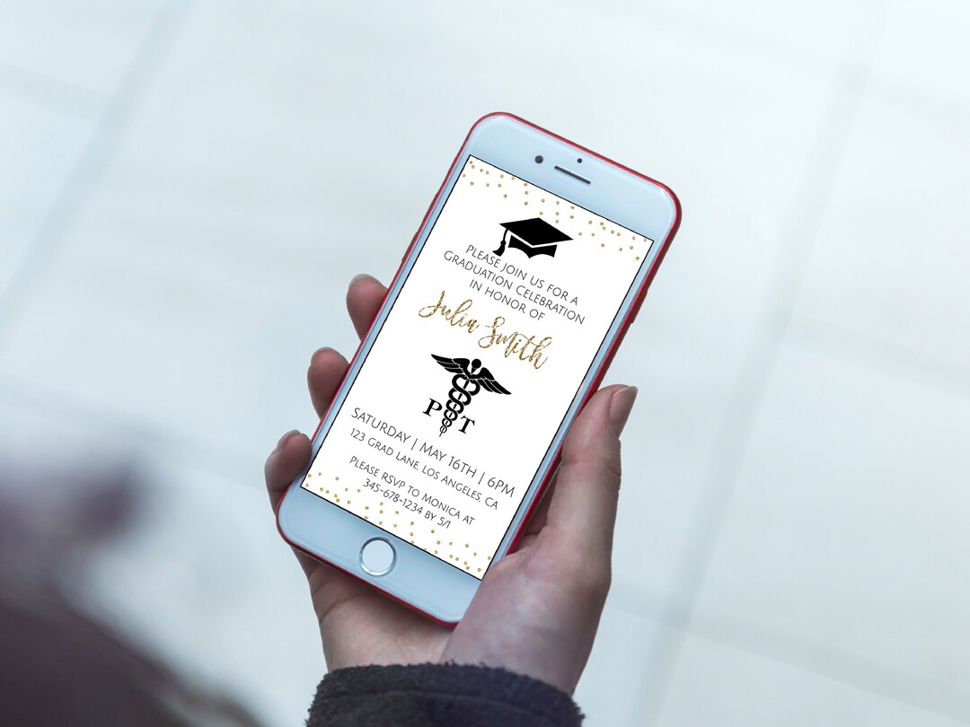 Physical Therapy Graduation Party Invitation Template (digital ...