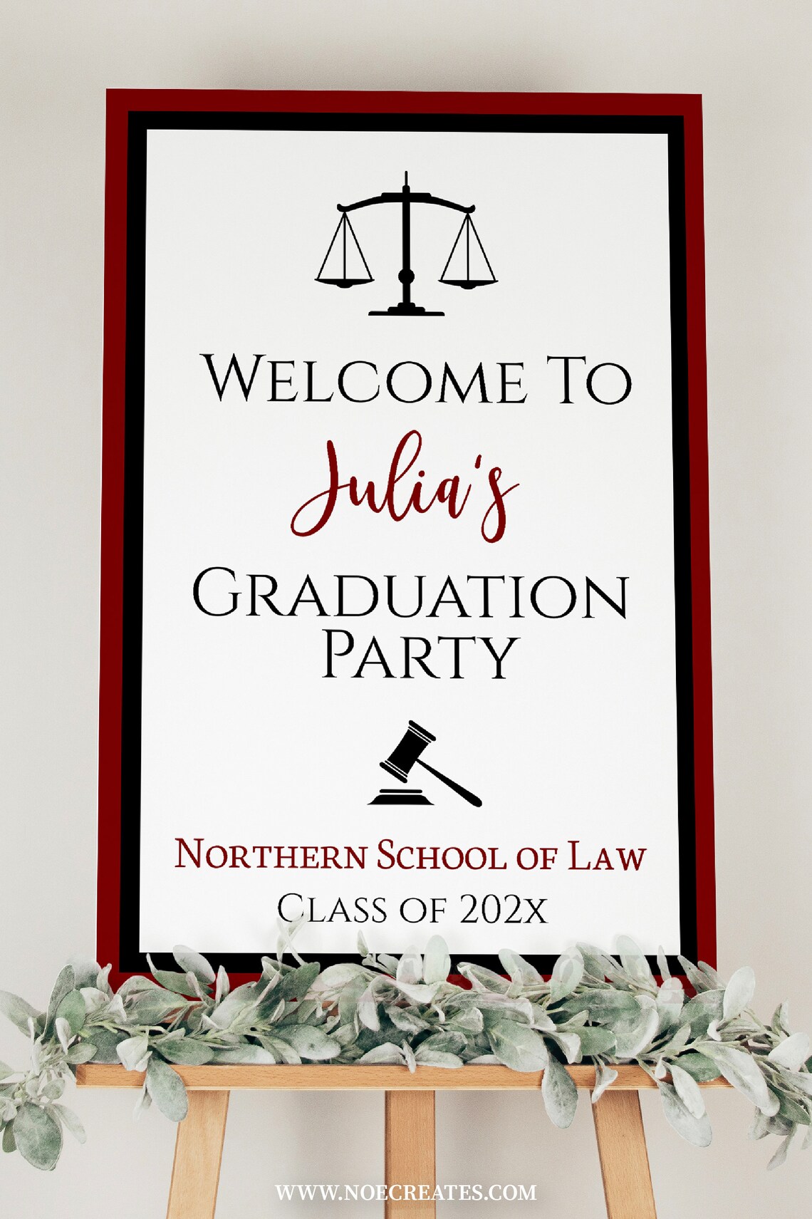 Law School Graduation Welcome Sign Template: Scale of Justice Party ...