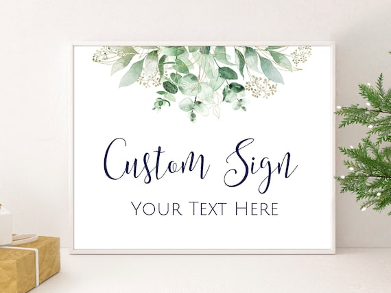 Editable Greenery Wedding Sign Template Greenery Wedding | Etsy