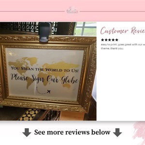 World Map Guest Book Globe Sign, Sign Our Guest Globe Sign, Travel ...