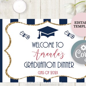 Personalized Graduation Dinner Placemat Template (digital Download) - Etsy