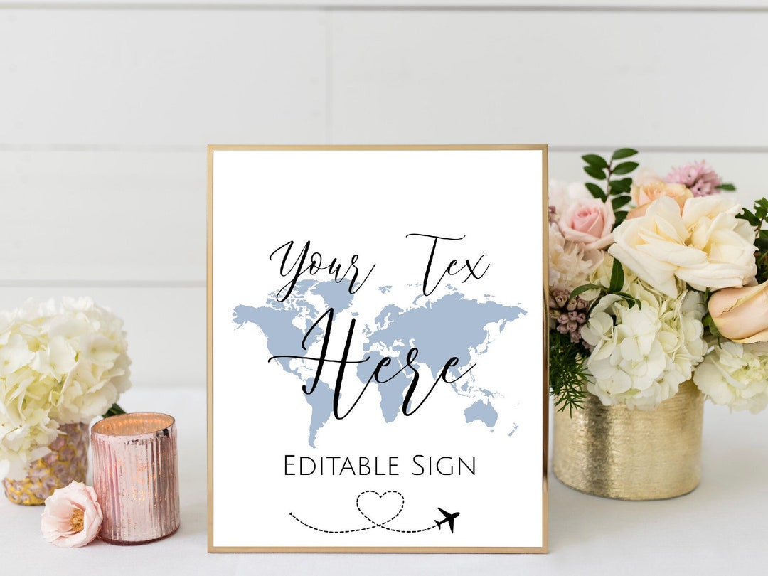 Custom World Map Sign Template, Select the Map Color of Your Choice ...