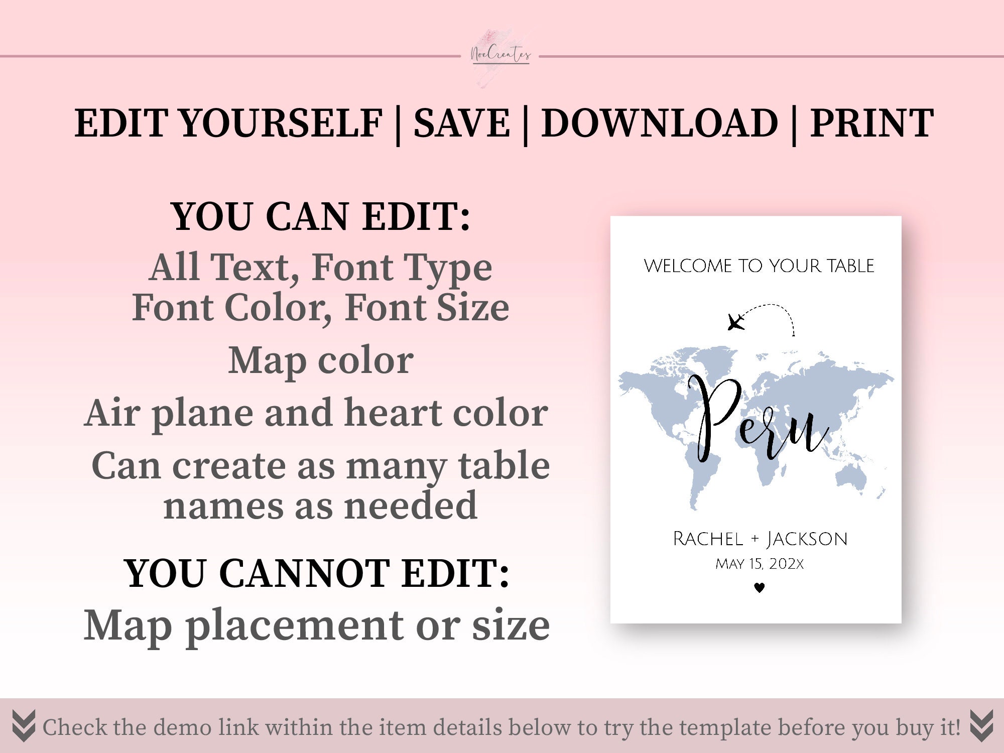 Editable Map Table Names Template Custom World Map Table - Etsy UK