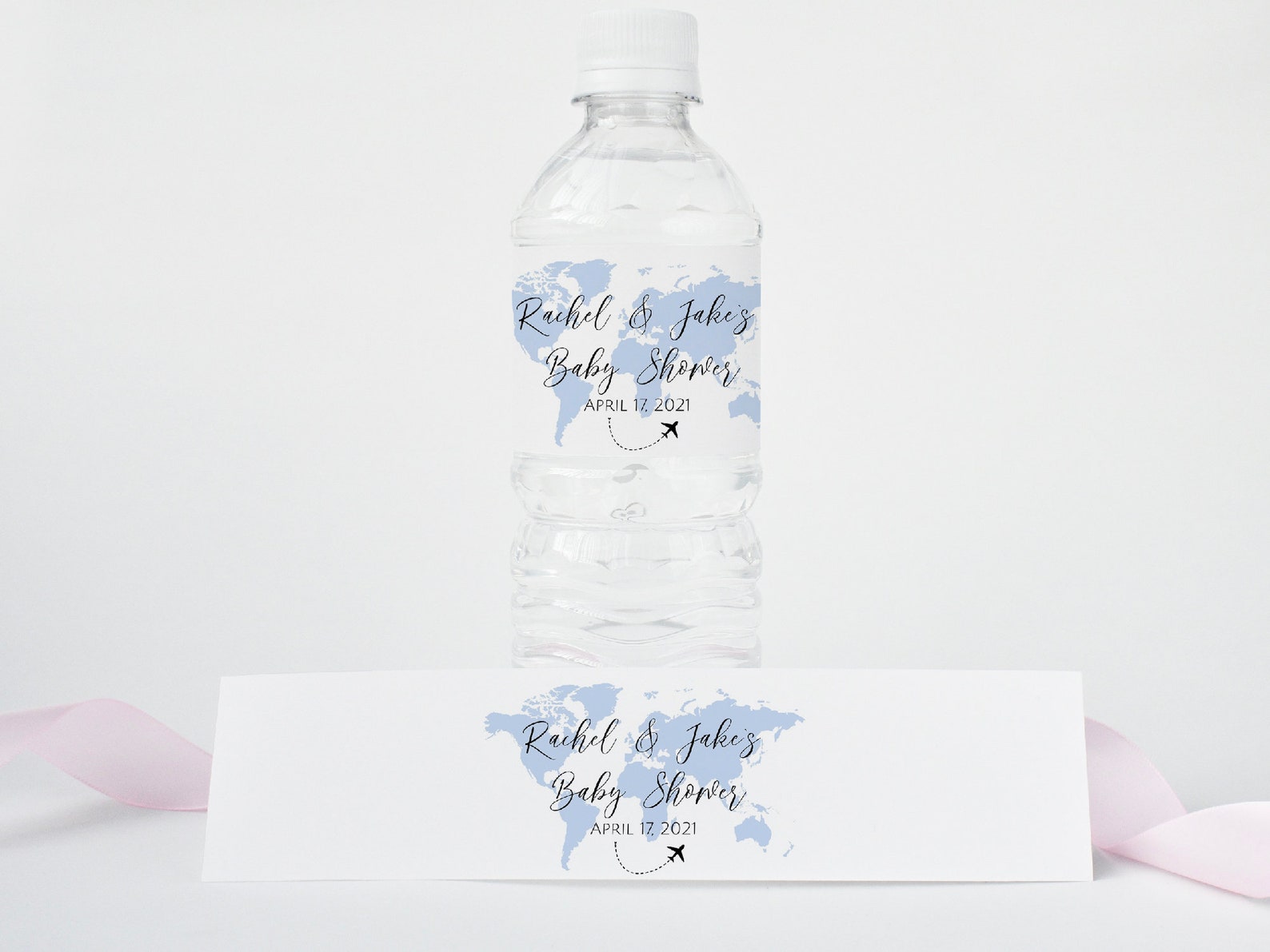 Custom Map Water Bottle Labels Template Editable Map Color - Etsy