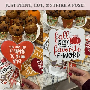 Funny Thanksgiving Photo Booth Props: Printable Fall Decor (PDF) - Etsy