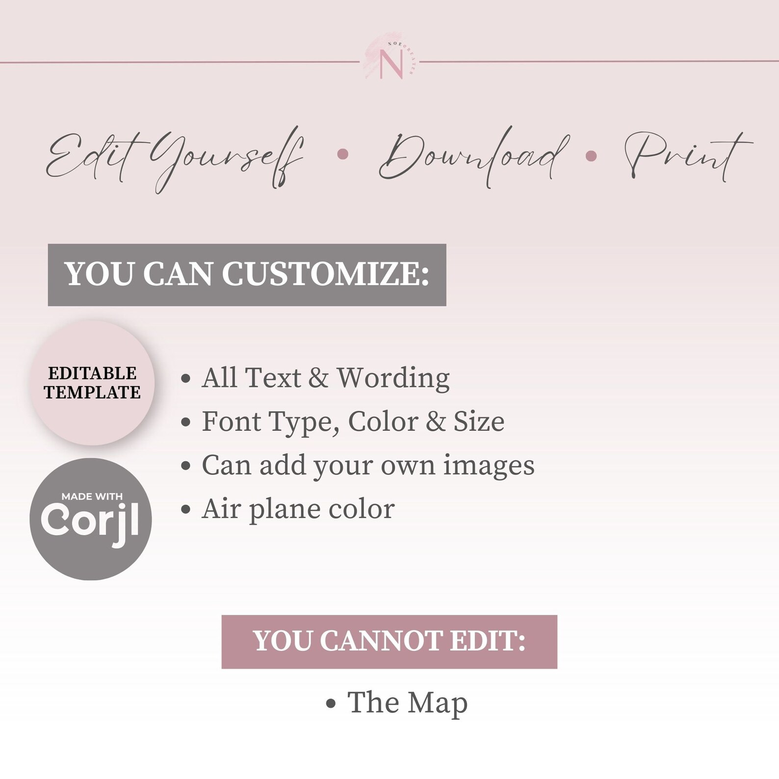 Rose Gold Map Welcome Sign: Travel Theme Wedding (printable) - Etsy