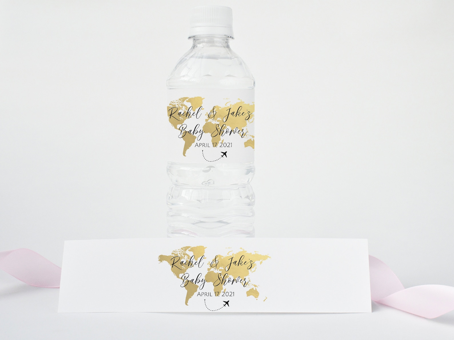 Travel Theme Water Bottle Labels Template Map Bottle Labels | Etsy