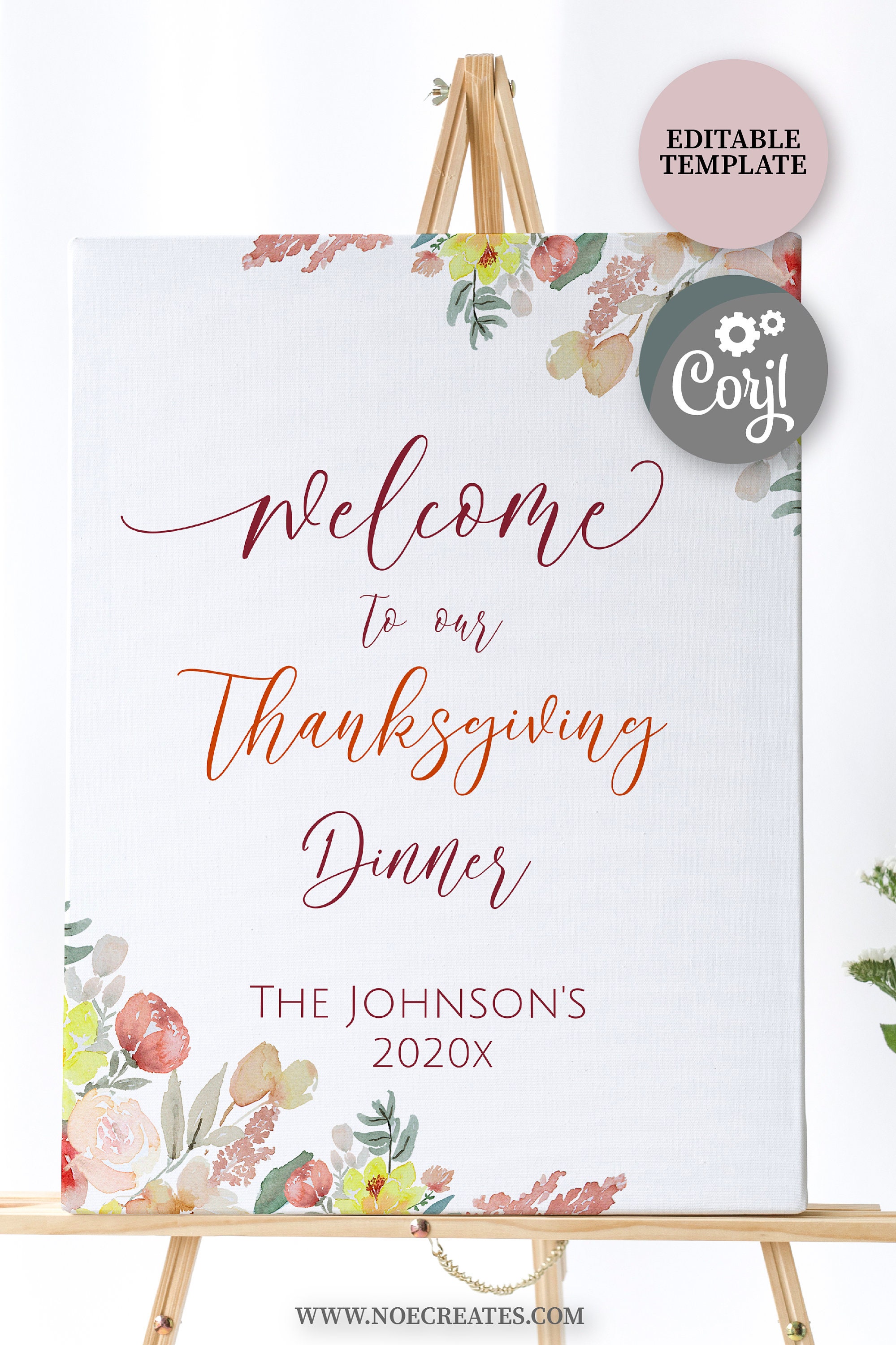 Thanksgiving Welcome Sign Friendsgiving Party Welcome Sign - Etsy