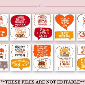 Funny Thanksgiving Photo Booth Props: Printable Fall Decor (PDF) - Etsy