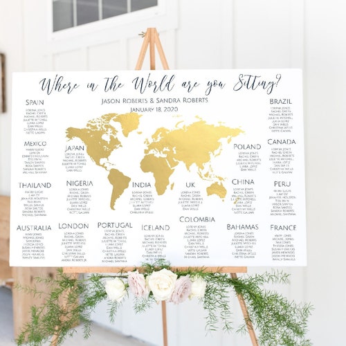 DIY Seating Chart Template Where in the World Are You - Etsy UK