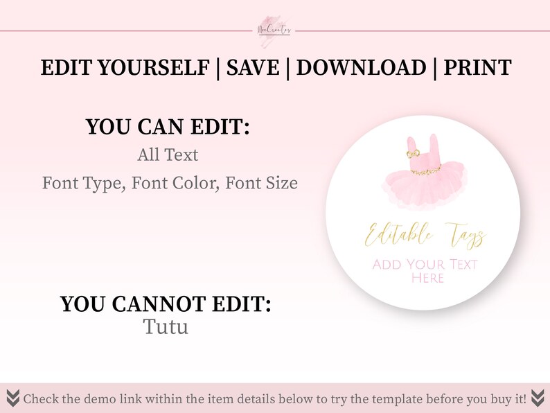 Printable Tutu Sticker Template Tutu Tags Template Tutu Baby - Etsy