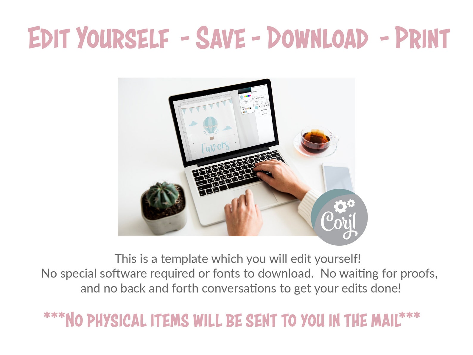 Blue Hot Air Balloon Sign Template up and Away Party - Etsy