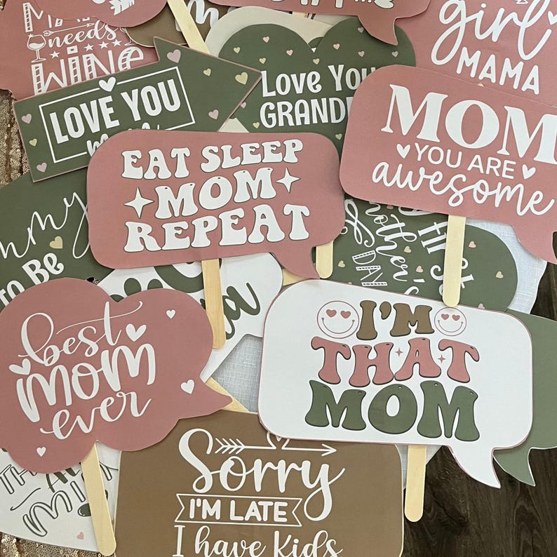 Funny Mother's Day Photo Booth Props: Printable Party Decor (PDF) - Etsy