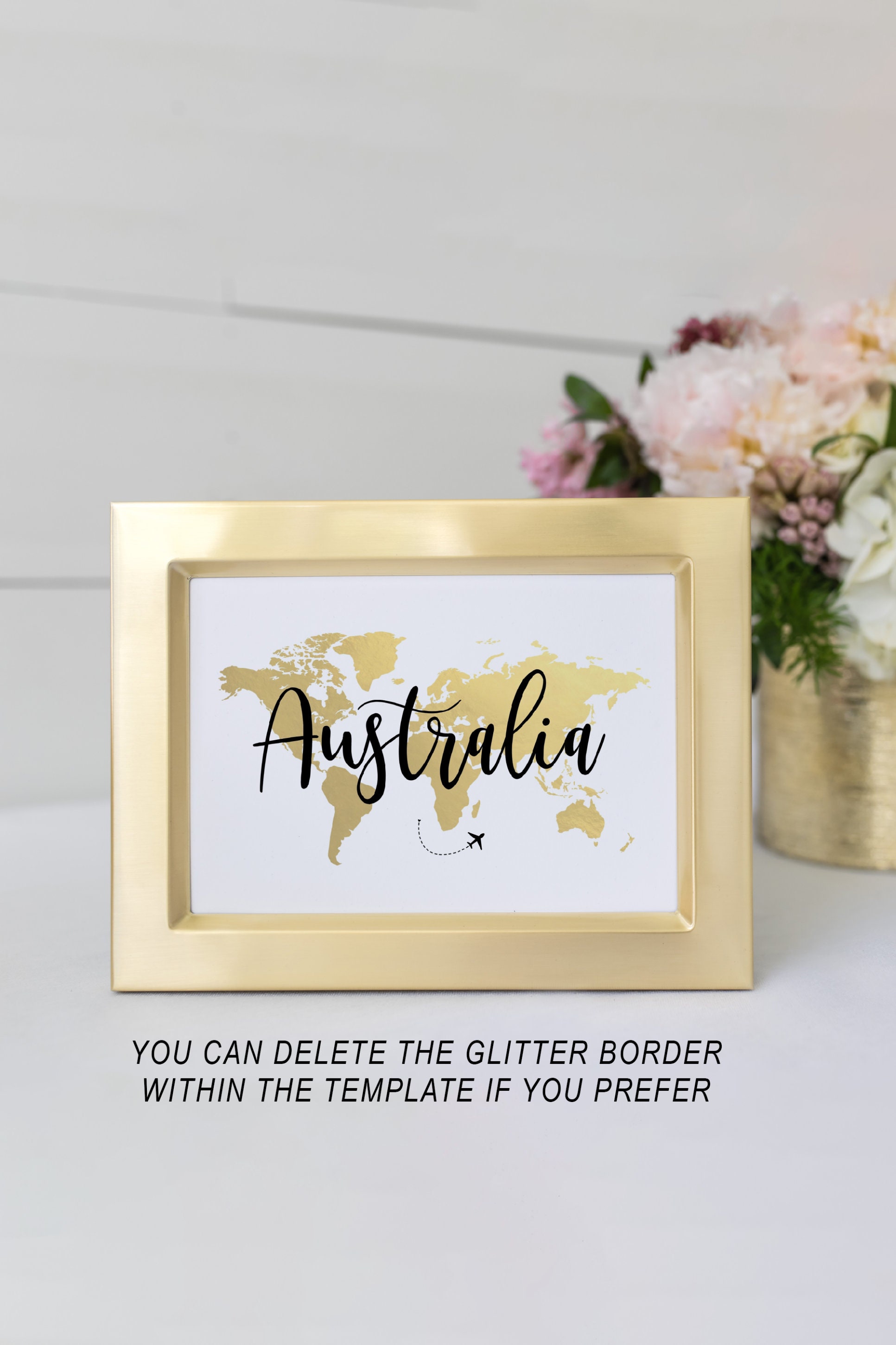 Gold World Map Table Names Template Travel Theme Table | Etsy