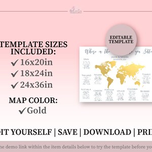 Editable Wedding Seating Chart Template, Where in the World Are You ...