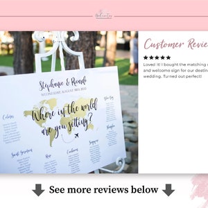 World Map Wedding Seating Chart Template: Editable Travel Theme ...