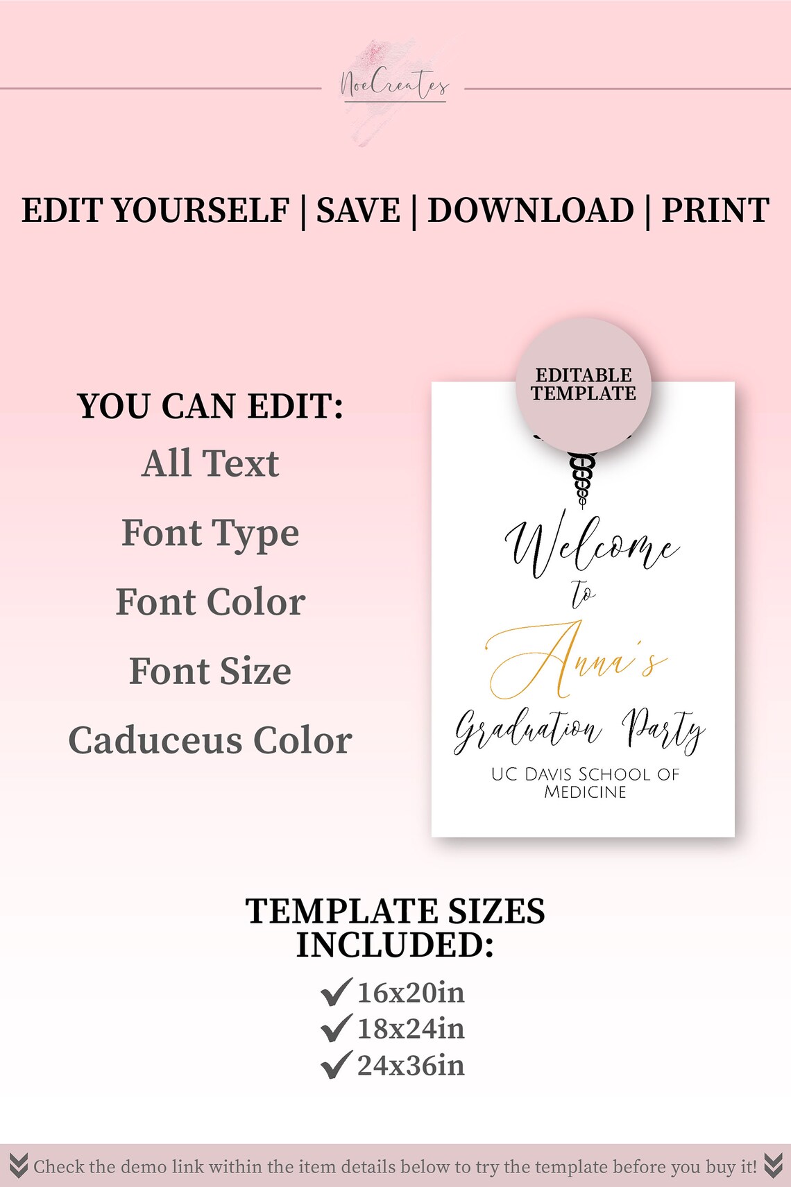 Medical School Graduation Welcome Sign Printable Graduation - Etsy