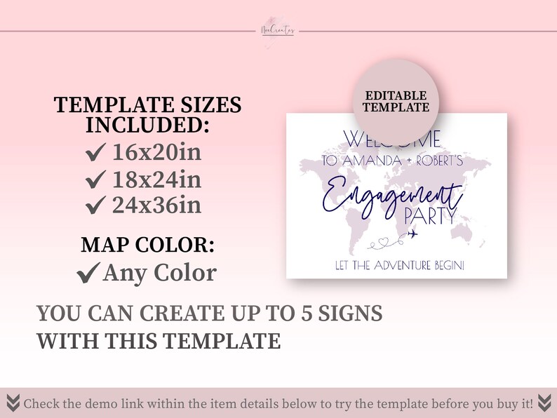 World Map Engagement Party Welcome Sign Travel Theme - Etsy