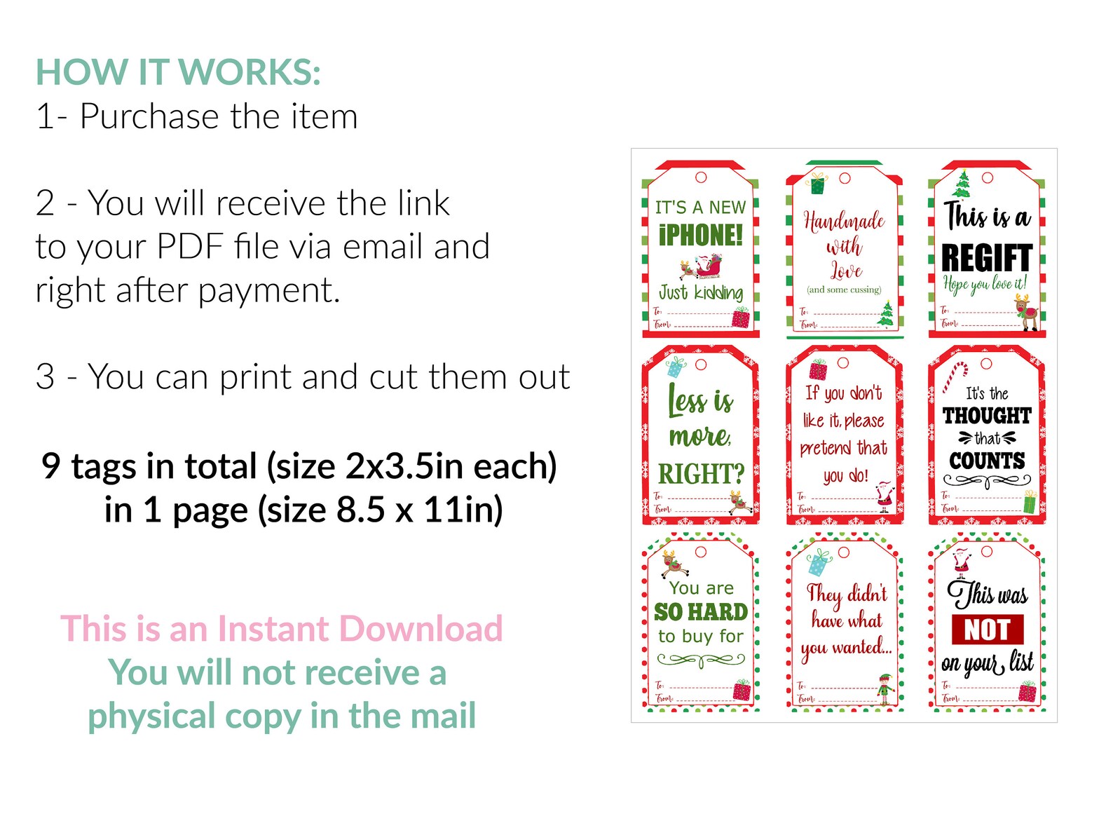 Funny Christmas Gift Tags Christmas Gift Labels Funny - Etsy