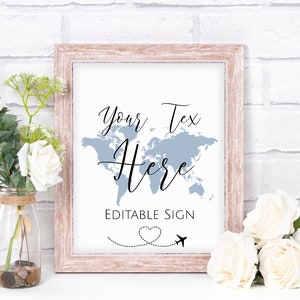 Custom World Map Sign Template, Select the Map Color of Your Choice ...