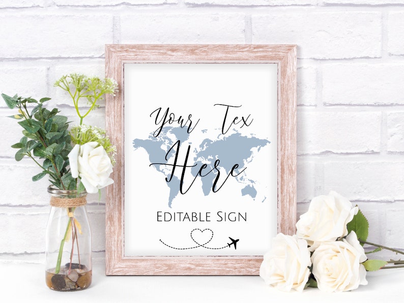 Custom World Map Sign Template Select the Map Color of Your - Etsy