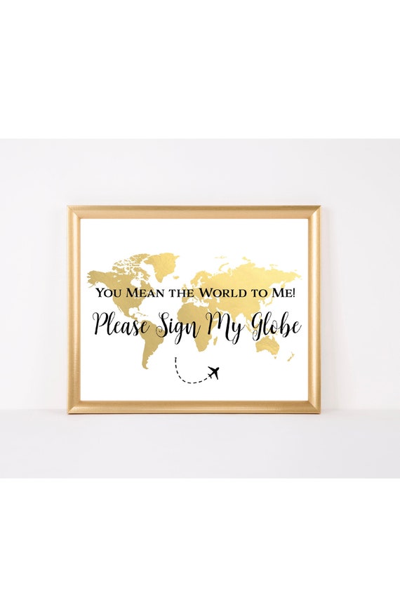 Guest Globe Sign Sign My Guest Globe Sign Travel Theme | Etsy