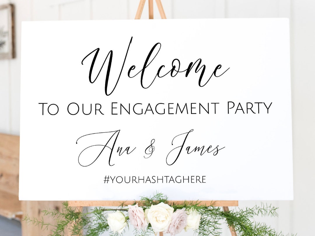 Engagement Party Welcome Sign Template, Editable Engagement Sign ...