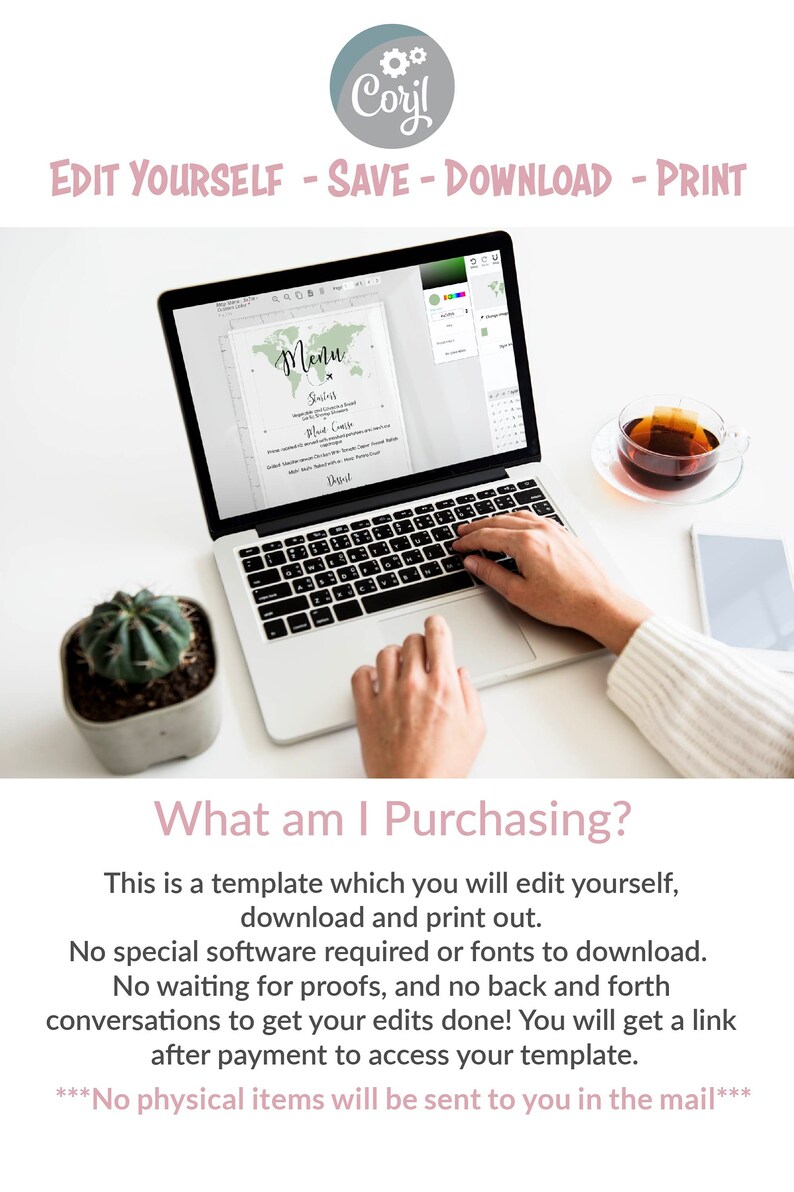 Custom Map Menu Template Editable World Map Menu Template - Etsy