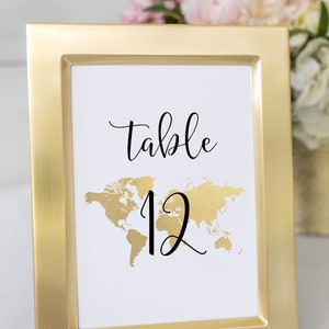 Travel Theme Table Numbers, World Map Table Numbers, Travel Theme ...