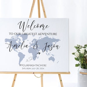 Printable Welcome Sign With Editable Map Color Travel Theme - Etsy UK