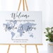 Printable Welcome Sign With Editable Map Color, Travel Theme Wedding ...
