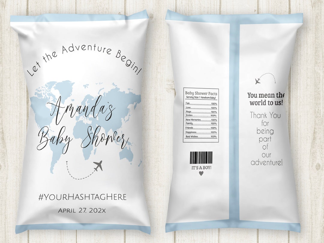 Printable Chip Bag Template, World Map Chip Bag With Editable Map Color ...