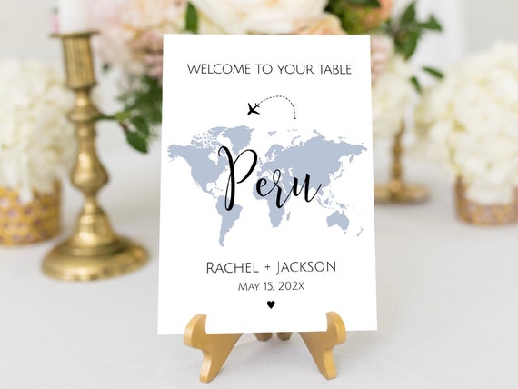 Editable Map Table Names Template Custom World Map Table - Etsy UK
