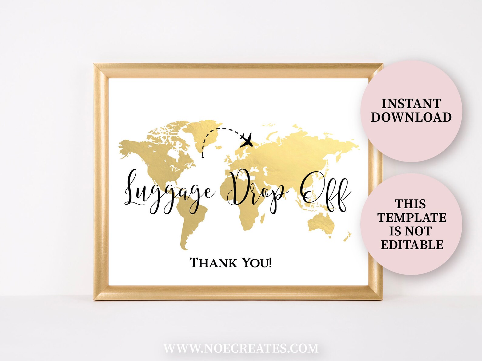Gold World Map Signs Bundle Travel Theme Decorations Travel - Etsy