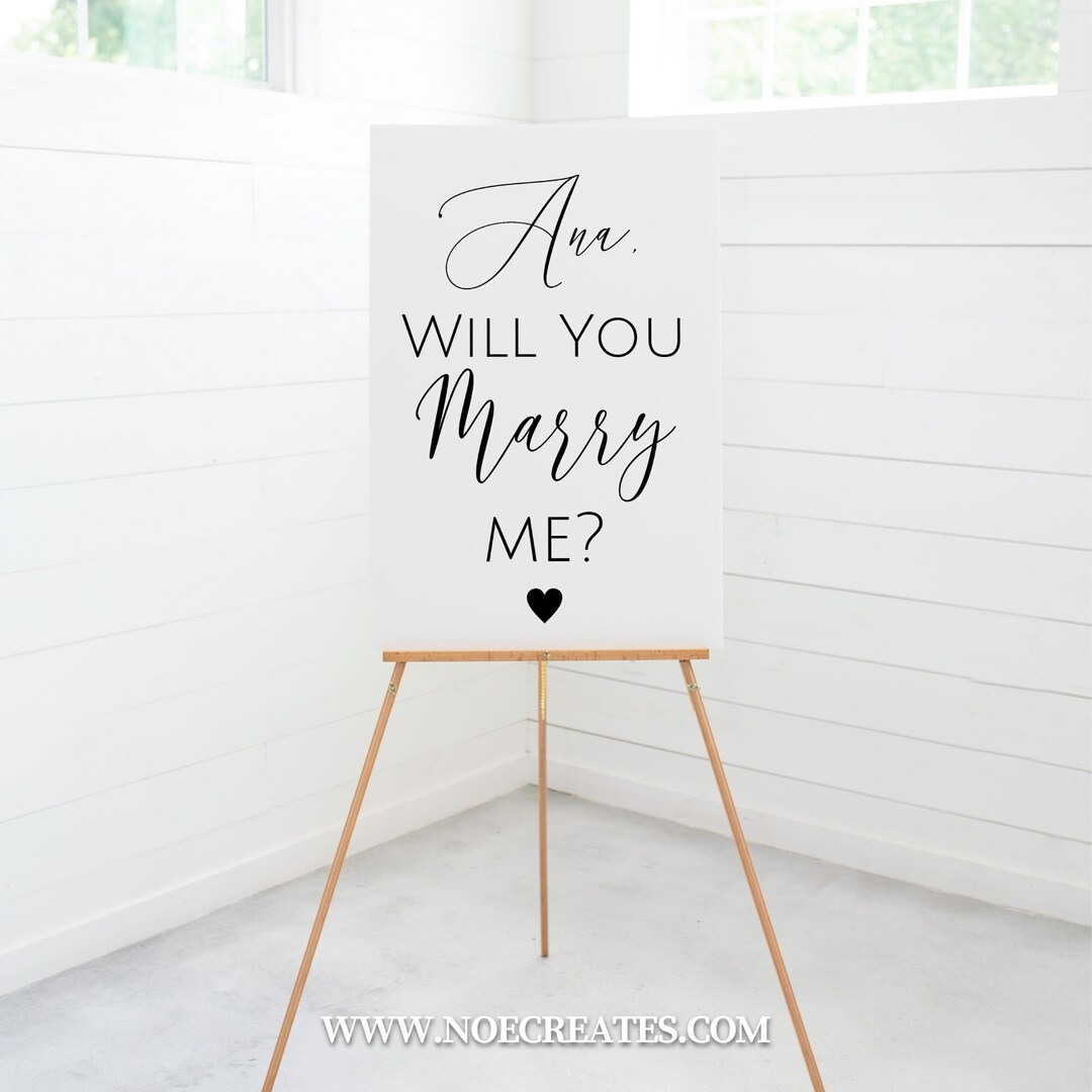 Will You Marry Me Sign Template: Personalized Proposal Photo Prop ...