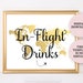 In-flight Drinks Sign Gold World Map Party Sign Travel Theme - Etsy
