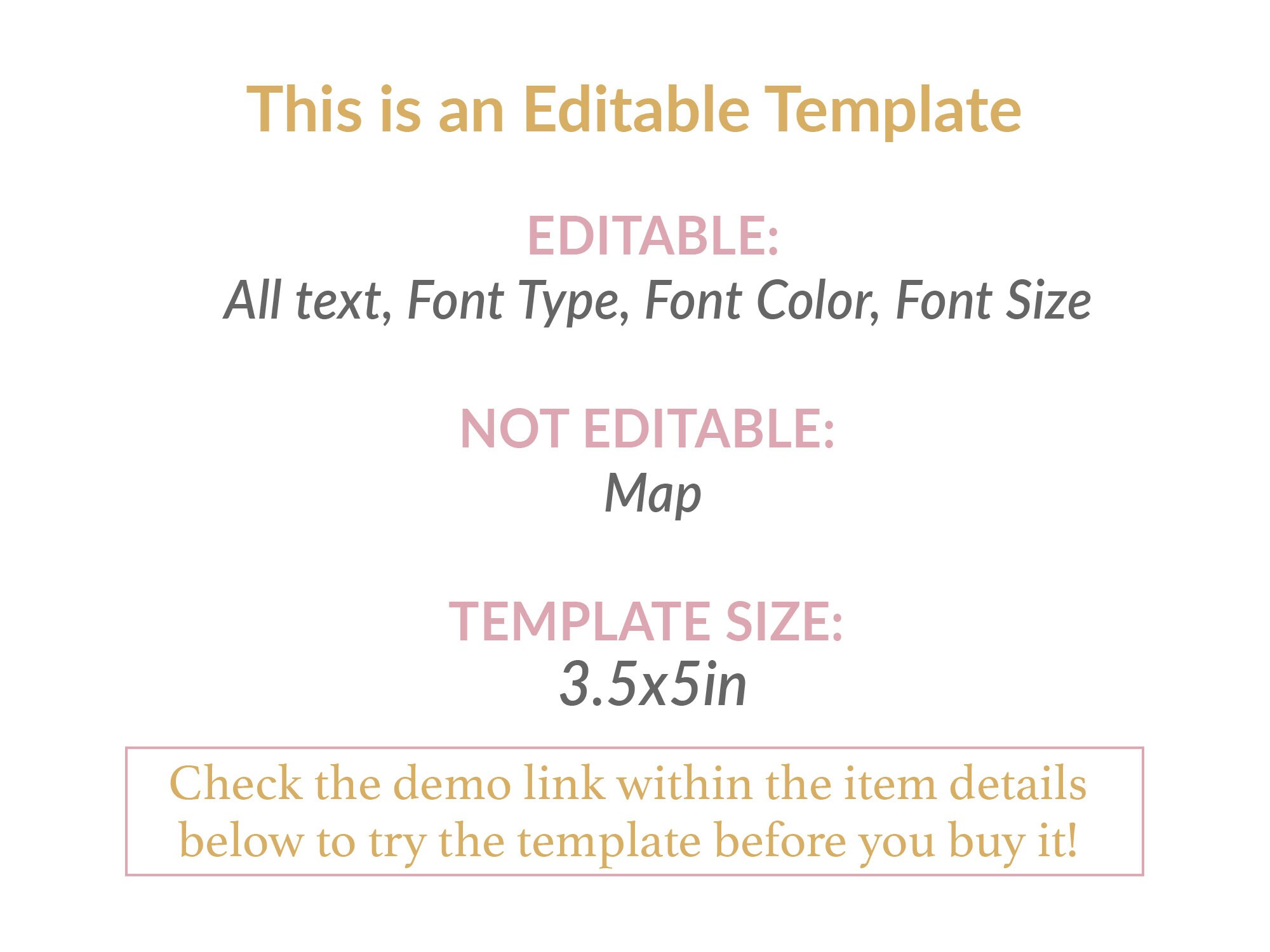 Rose Gold Map Thank You Card Editable World Map Thank You | Etsy