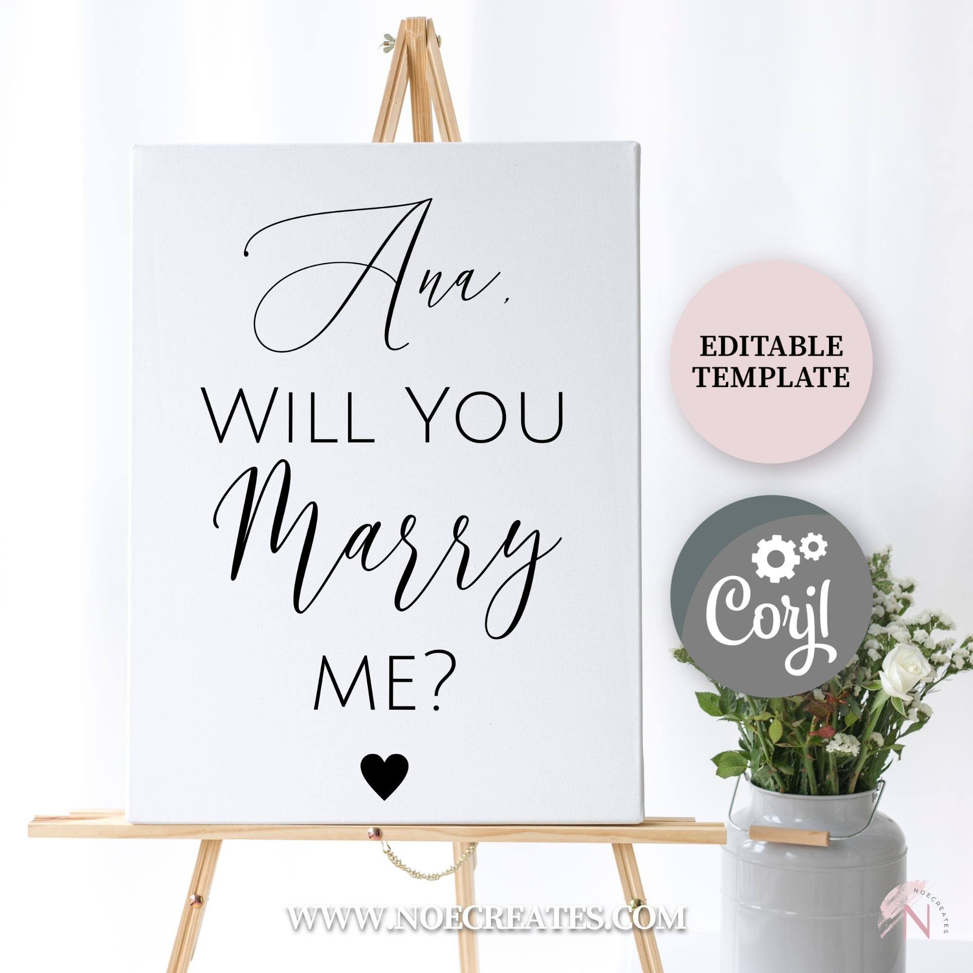 Will You Marry Me Sign Template: Personalized Proposal Photo Prop ...