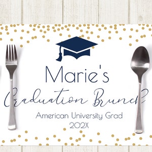 Editable Graduation Placemat Template: Party Decor (17x11in) (digital ...