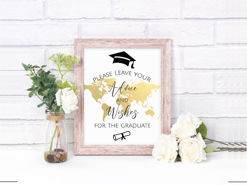 Travel Theme Graduation Sign Graduation Advice and Wishes | Etsy