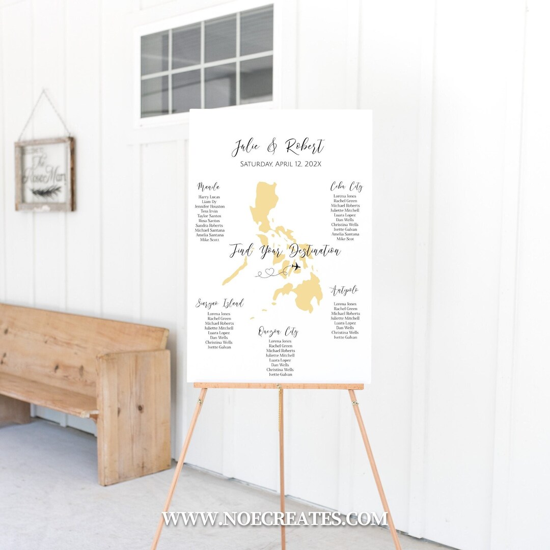 Philippines Map Seating Chart Template, Filipino Wedding Ideas, Travel ...