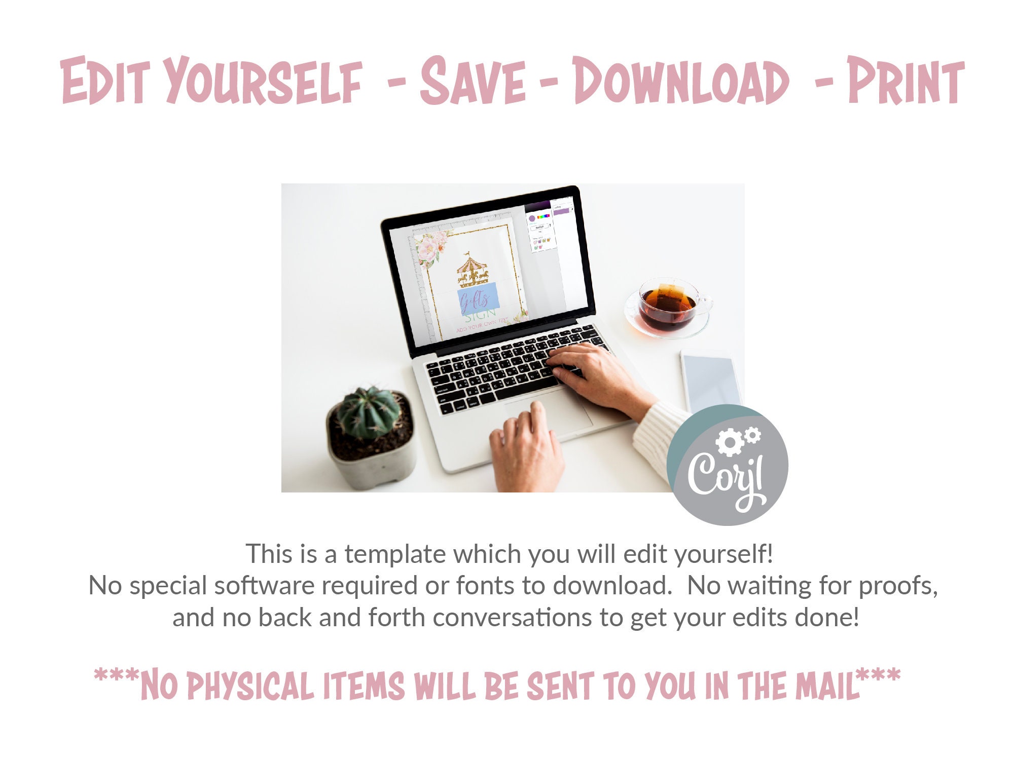 Carousel Party Sign Template Merry Go Round Sign Editable - Etsy