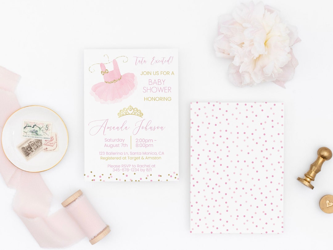 Tutu Baby Shower Invitation Template, Ballerina Baby Shower Invitation ...
