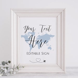 Custom World Map Sign Template, Select the Map Color of Your Choice ...