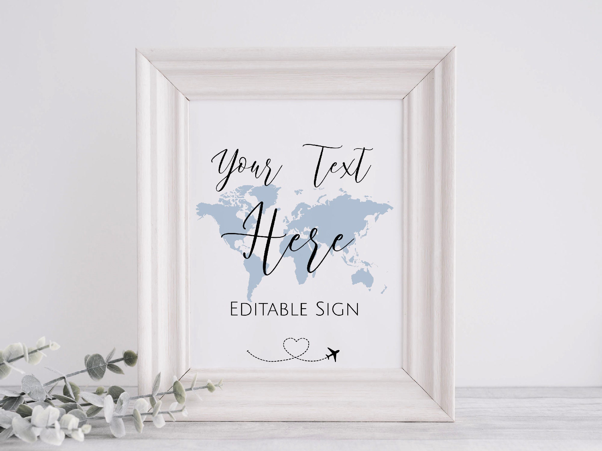 Custom World Map Sign Template Select the Map Color of Your | Etsy