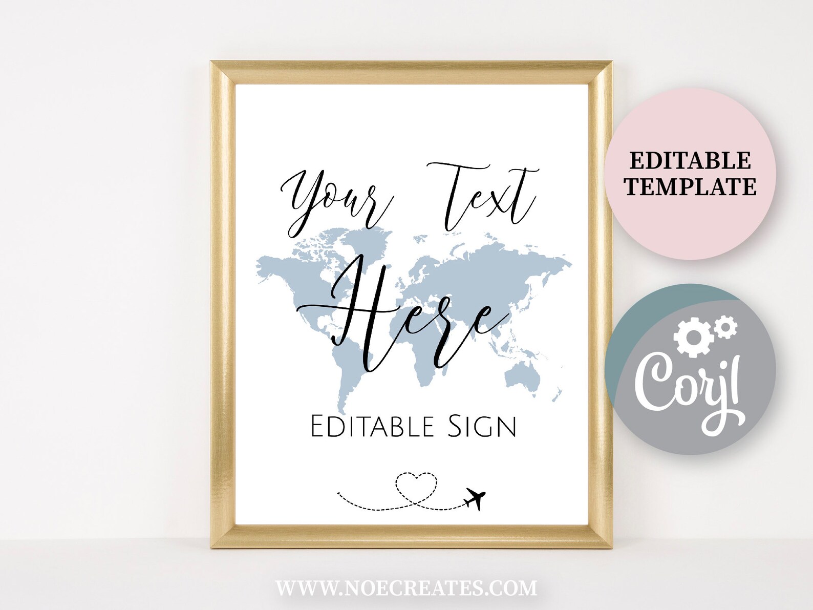 Custom World Map Sign Template Select the Map Color of Your - Etsy