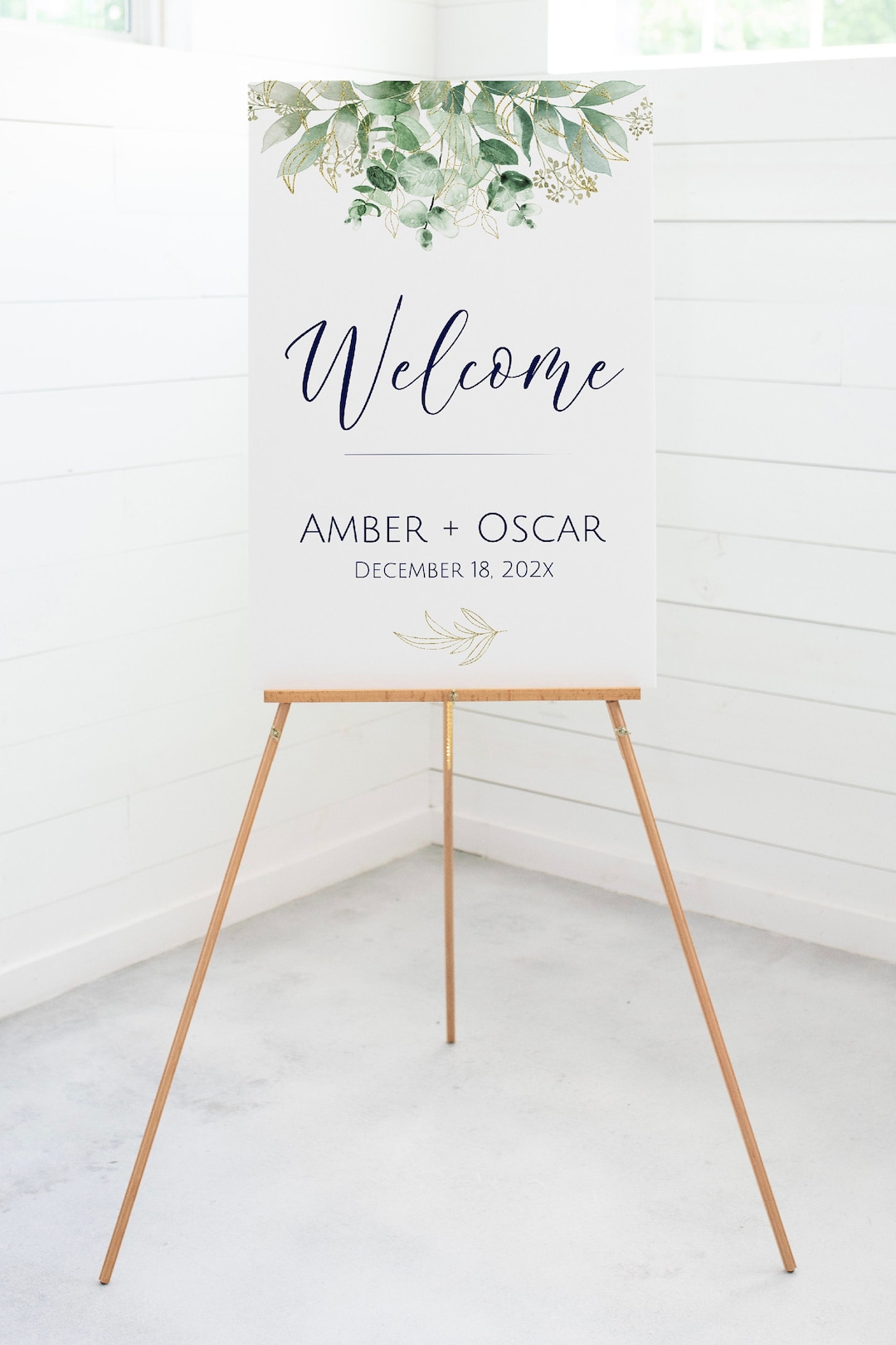 Greenery Welcome Sign Template, Eucalyptus Welcome Sign, Editable ...