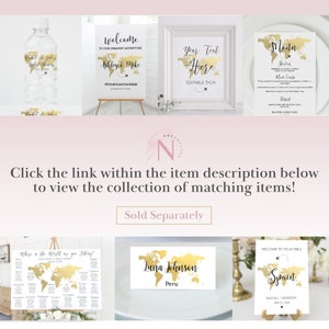 Custom World Map Welcome Sign: Travel Theme Party Decor (digital ...